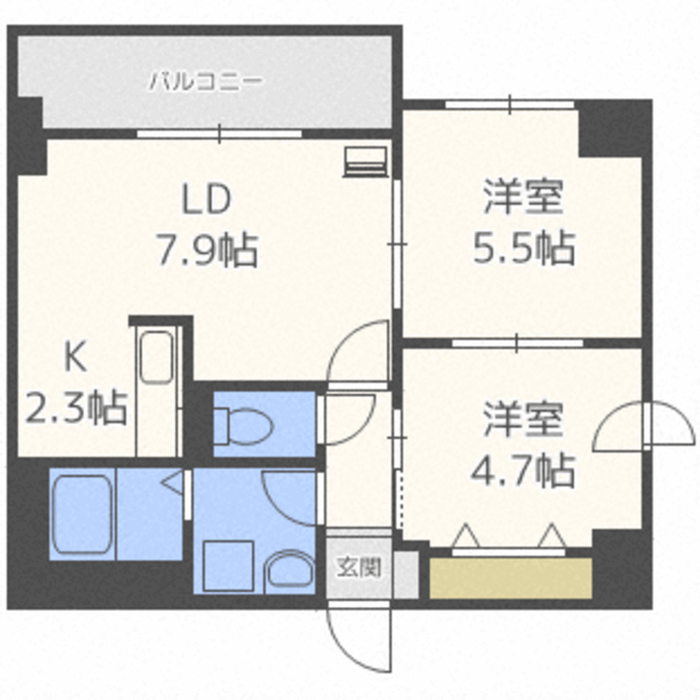 LEE北9条 北海道札幌市東区北六条東3 (7.1万円／2LDK (洋5.5 洋4.7 LDK10.2)／44.99㎡)｜賃貸物件(賃貸マンション・アパート・一戸建て)の住宅情報・お部屋探し ...