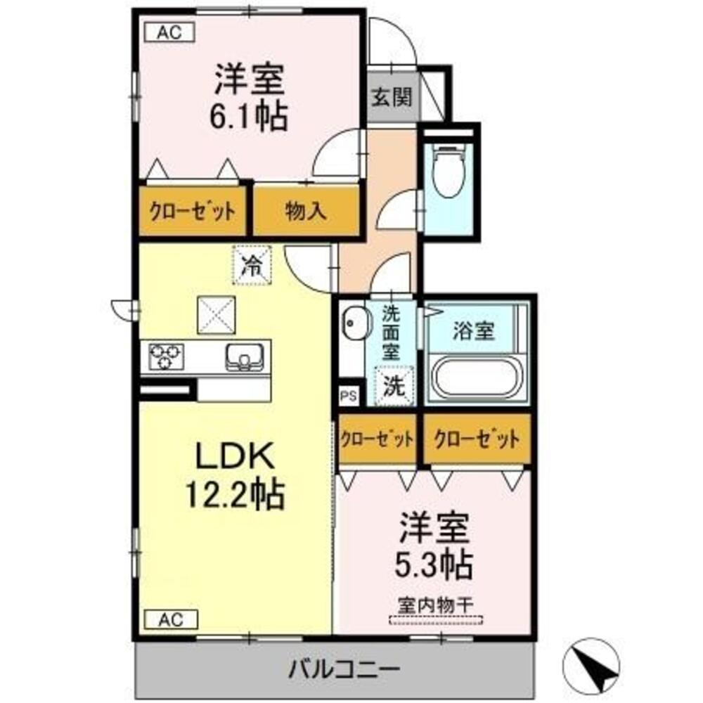 Katic瑞穂 広島県広島市安佐北区可部7 (6.9万円／2LDK (洋6.1 洋5.3 LDK12.2)／57.42㎡)｜賃貸物件(賃貸マンション・アパート・一戸建て)の住宅情報・お部屋探し ...