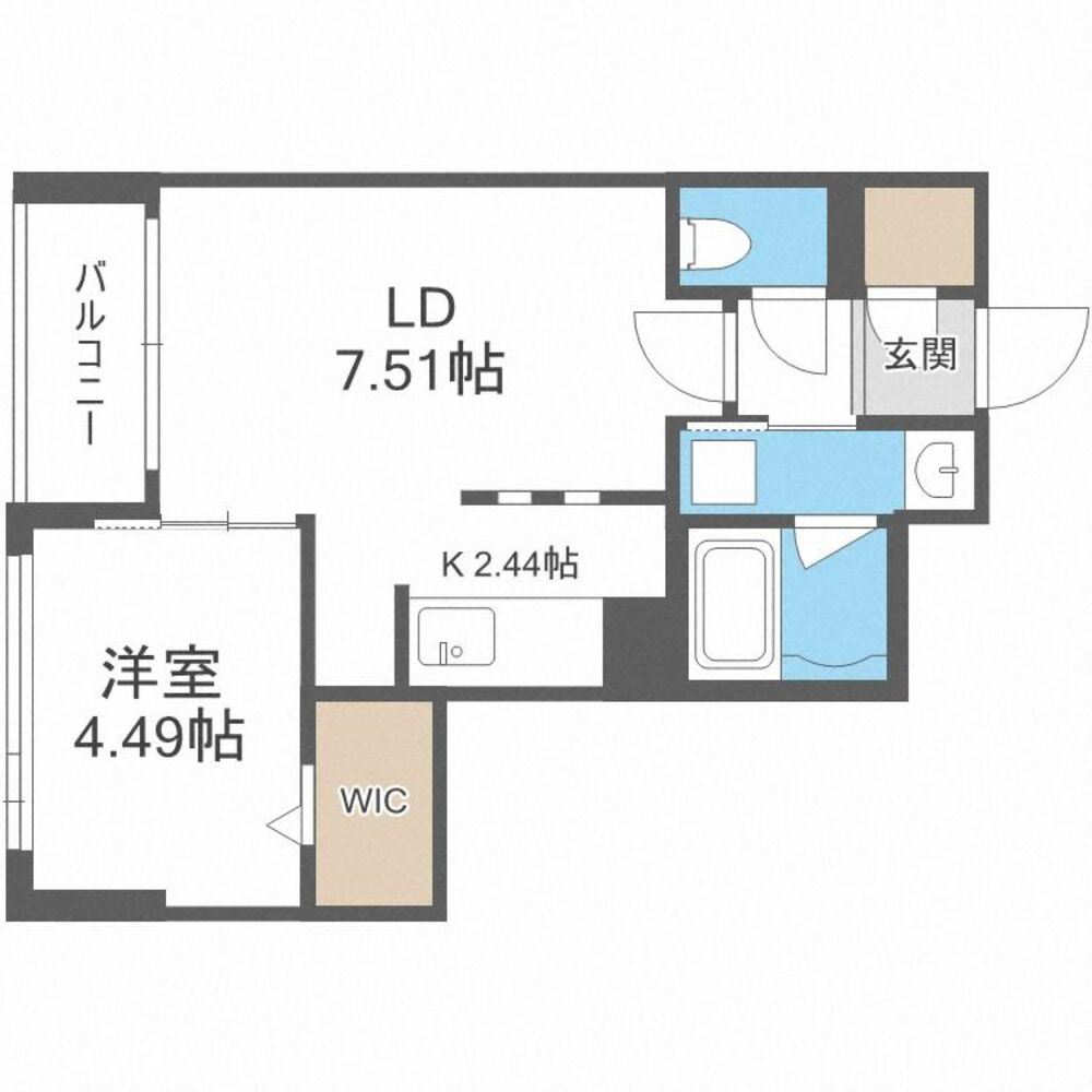 札幌市営地下鉄東豊線 美園駅 5階建 築3年 北海道札幌市豊平区月寒西四条5 (5.7万円／1LDK (洋4.4 LD7.5K2.4)／35㎡)｜賃貸物件(賃貸マンション・アパート・一戸建て ...