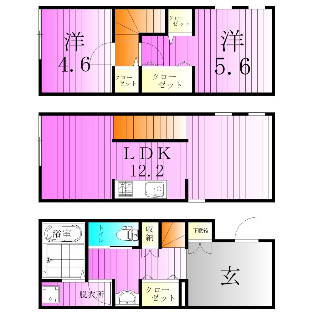 MOK-TERRACE UMEJIMA 東京都足立区関原2 (14.8万円／2LDK (洋5.6 洋4.6 LDK12.2)／66.24㎡)｜賃貸物件(賃貸マンション・アパート・一戸建て)の ...
