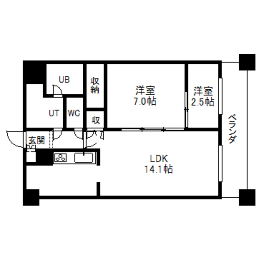 パークアクシス札幌植物園前 北海道札幌市中央区北五条西11 (7.9万円／2LDK (洋7 洋2.5 LDK14.1)／51.54㎡)｜賃貸物件(賃貸マンション・アパート・一戸建て)の住宅情報 ...