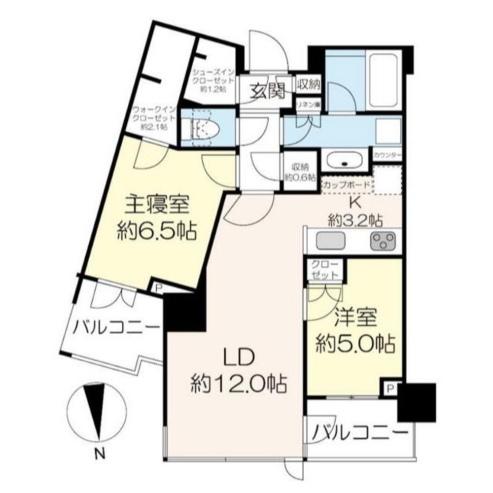 ゆりかもめ 日の出駅 34階建 築10年 東京都港区芝浦1 (34.8万円／2LDK (洋6.5 洋5 LDK15.2 納戸 2.1-1.2-0.6)／64.62㎡)｜賃貸物件(賃貸マンション ...