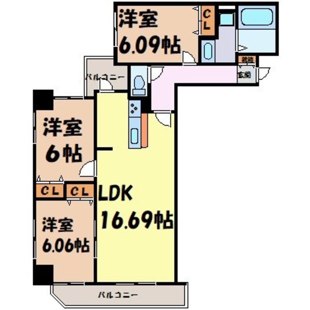 KDX泉レジデンス 愛知県名古屋市東区泉2 (15.9万円／3LDK (洋6 洋6 洋6 LDK16.6)／73.5㎡)｜賃貸物件(賃貸マンション・アパート・一戸建て)の住宅情報・お部屋探し ...
