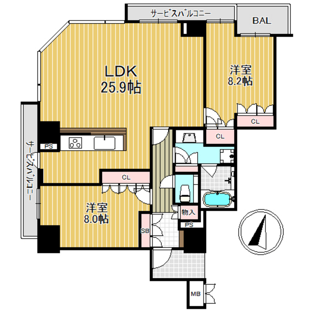 ザ・ファインタワー梅田豊崎 大阪府大阪市北区豊崎3 (51.8万円／2LDK／91.92㎡)｜賃貸物件(賃貸マンション・アパート・一戸建て)の住宅情報・お部屋探しならYahoo!不動産