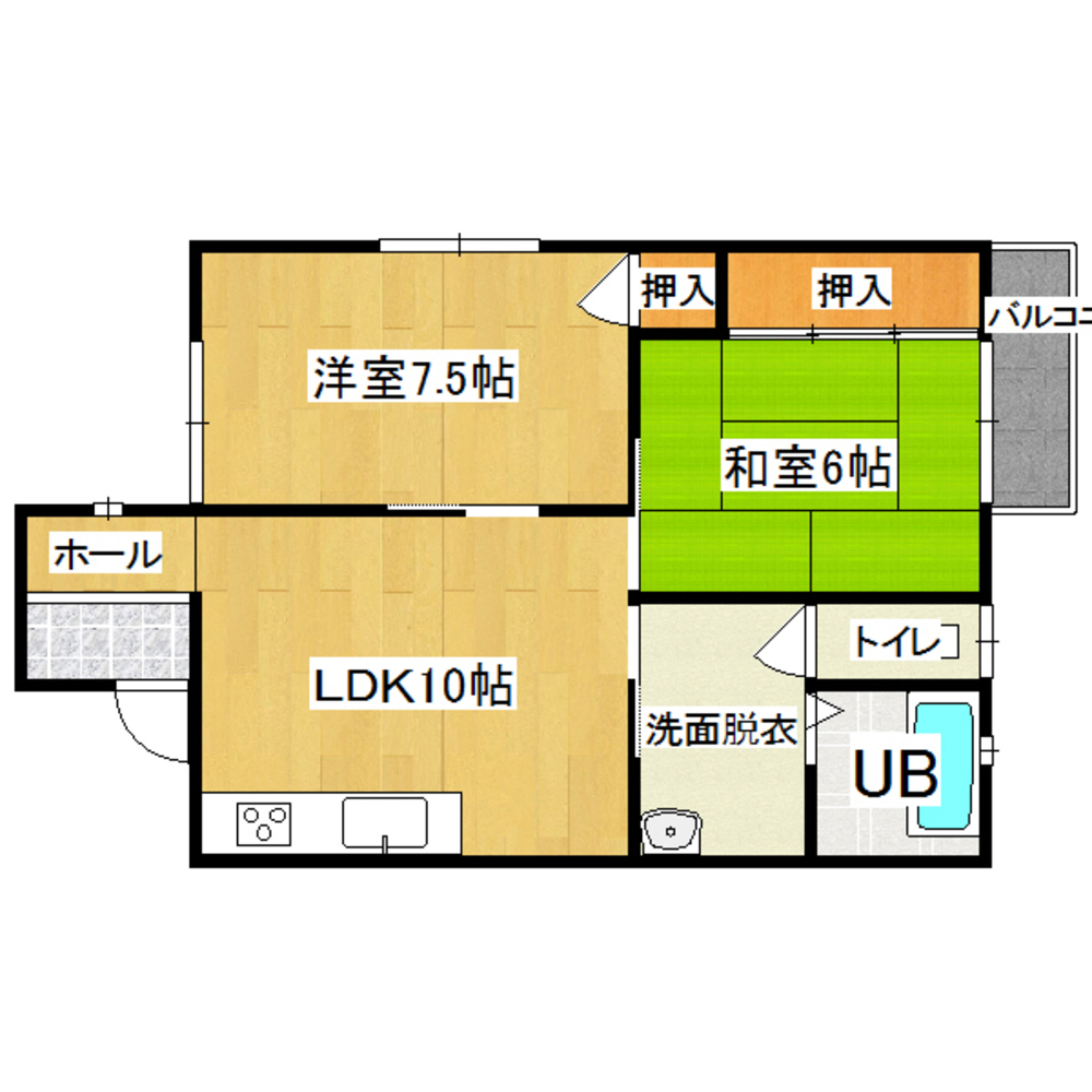いさざハイツ 福岡県遠賀郡水巻町伊左座4 (4万円／2LDK (和6 洋7.5 10)／54.65㎡)｜賃貸物件(賃貸マンション・アパート・一戸建て)の住宅情報・お部屋探しならYahoo!不動産