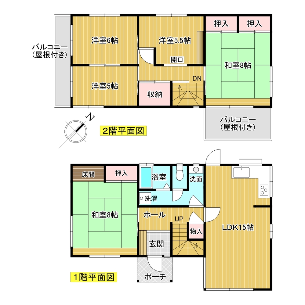 旗井貸家 埼玉県加須市旗井 (7.5万円／5LDK (和8 和8 洋6 洋5.5 洋5 15)／110.73㎡)｜賃貸物件(賃貸マンション・アパート・一戸建て)の住宅情報・お部屋探しなら ...