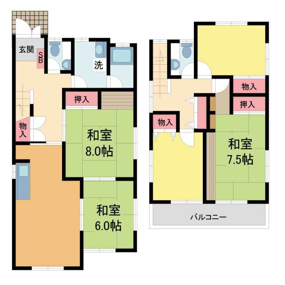 阪急神戸本線 夙川駅 地上2階建て 築34年 兵庫県西宮市深谷町 (20万円／5LDK (和8 和7.5 和6 洋7 洋6 LDK10.0)／119.04㎡)｜賃貸物件(賃貸マンション ...