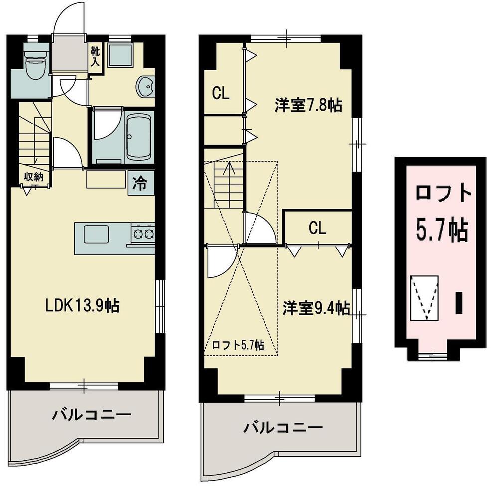 志幸48 KANON 埼玉県朝霞市根岸台7 (13万円／2LDK (洋9.4 洋7.8 LDK13.9 ロフト 5.7)／71.88㎡)｜賃貸物件(賃貸マンション・アパート・一戸建て)の住宅 ...