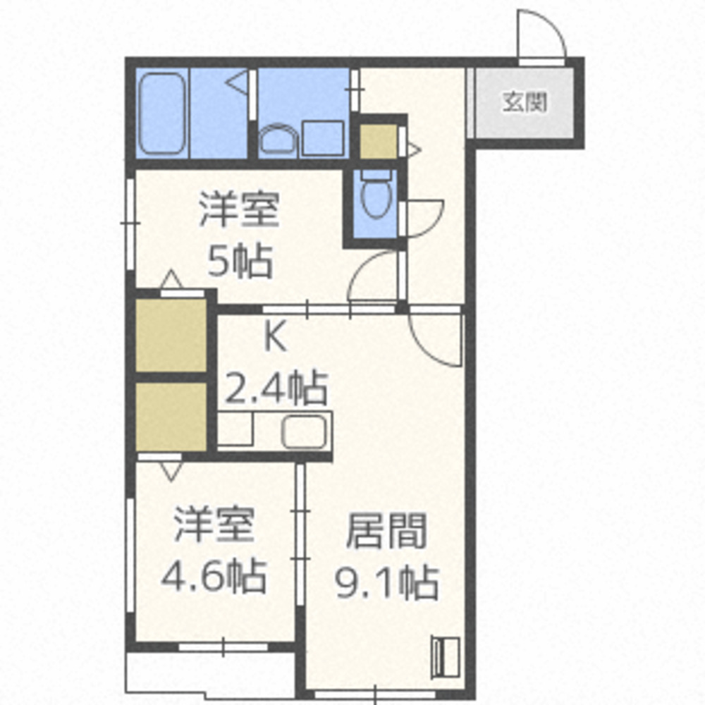 グランドサクセス琴似III 北海道札幌市西区琴似二条7 (7.8万円／2LDK (洋5 洋4.6 LDK11.5)／51.43㎡)｜賃貸物件(賃貸マンション・アパート・一戸建て)の住宅情報・お ...