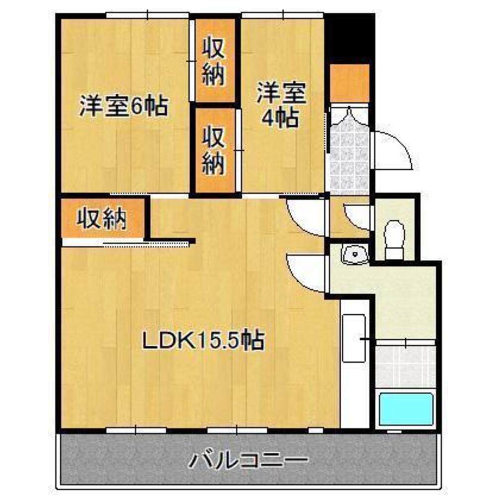 サルヴァトーレ本城II 福岡県北九州市八幡西区力丸町 (4.6万円／2LDK (洋6 洋4 LDK15.5)／60.66㎡)｜賃貸物件(賃貸マンション・アパート・一戸建て)の住宅情報・お ...