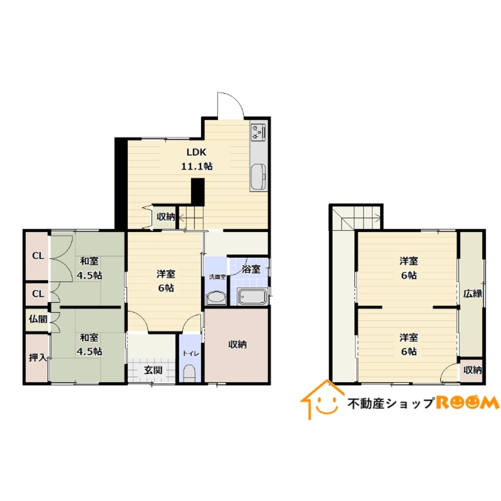 鹿児島本線 西牟田駅 2階建 築48年 福岡県八女郡広川町大字新代 (5.5万円／5LDK (和4.5 和4.5 洋6 洋6 洋6 LDK11)／119.9㎡)｜賃貸物件(賃貸マンション ...