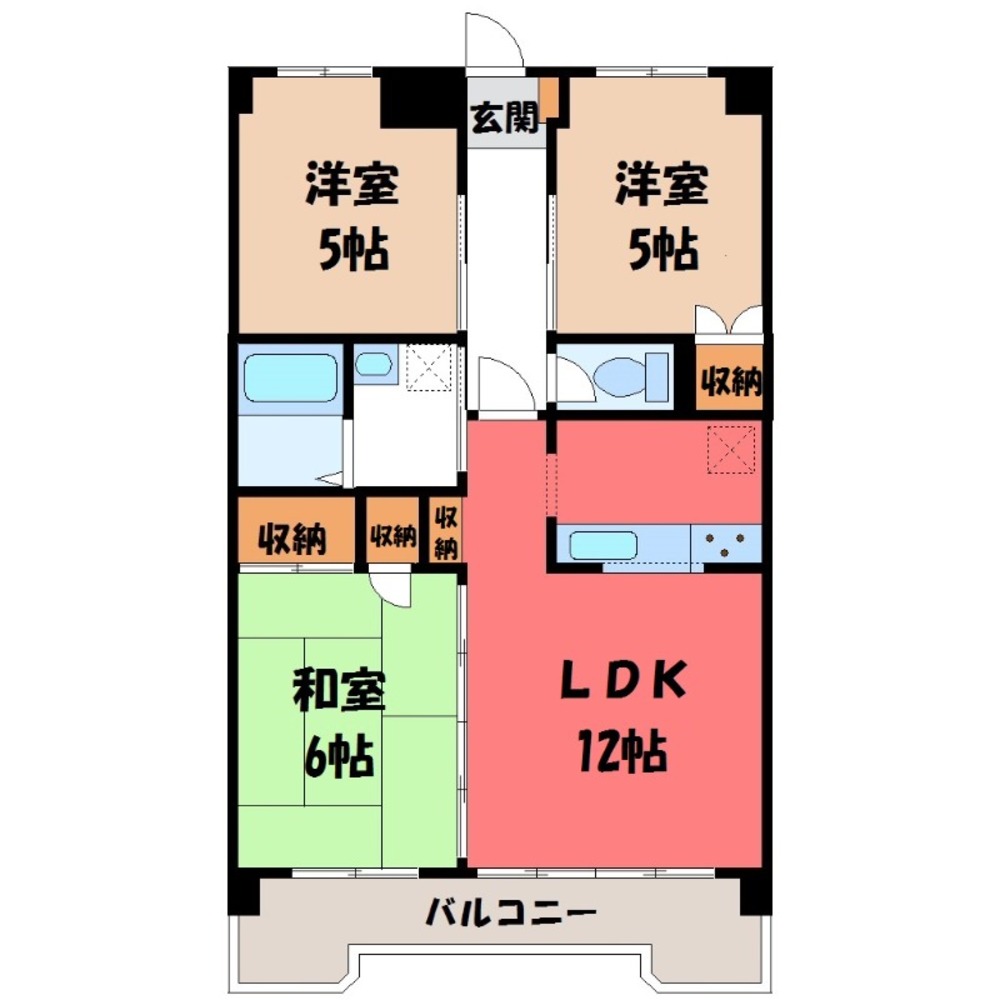 東北新幹線 小山駅 地上7階建て 築30年 栃木県小山市本郷町2 (7.2万円／2LDK (洋5 洋5 洋5 LDK18)／61.98㎡)｜賃貸物件(賃貸マンション・アパート・一戸建て)の住宅 ...