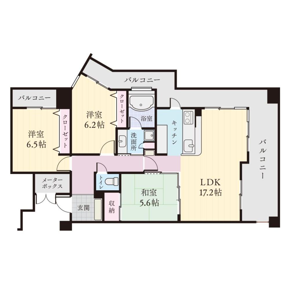 オーヴィジョン鹿児島中央駅前705 鹿児島県鹿児島市西田1 (14万円／3LDK (和5.6 洋6.5 洋6.2 LDK17.2)／76.2㎡)｜賃貸物件(賃貸マンション・アパート・一戸建て ...