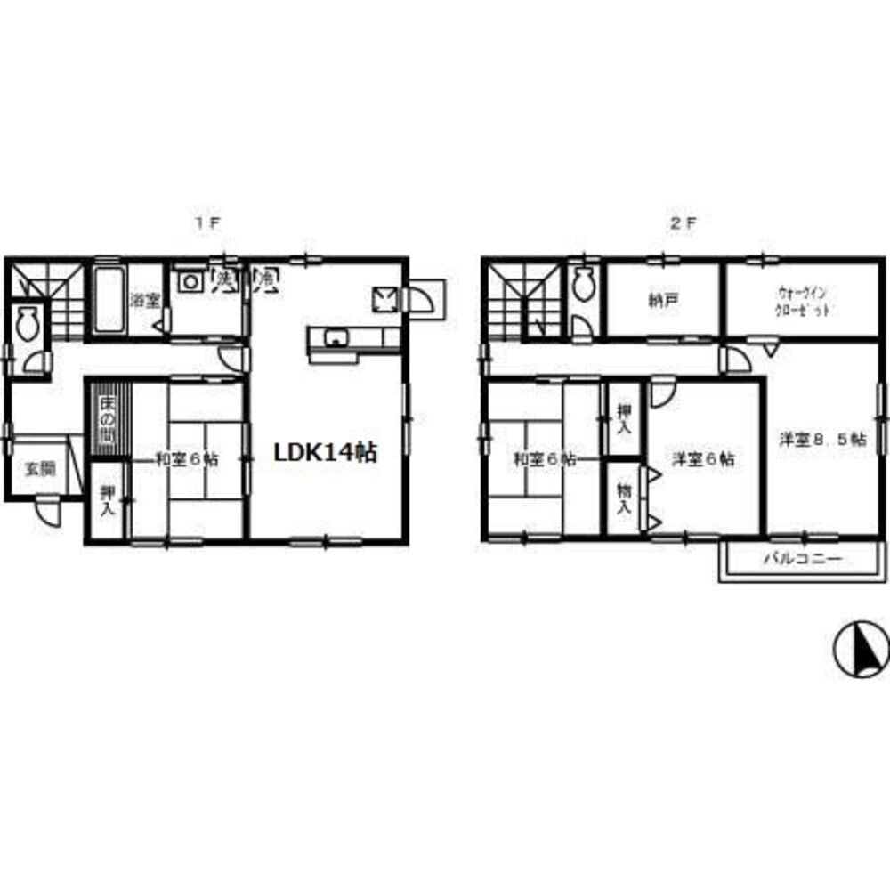 一戸建(見晴台) 鹿児島県鹿児島市田上台1 (12万円／4LDK (和6 和6 洋8.5 洋6 LDK14)／116㎡)｜賃貸物件(賃貸マンション・アパート・一戸建て)の住宅情報・お部屋探し ...