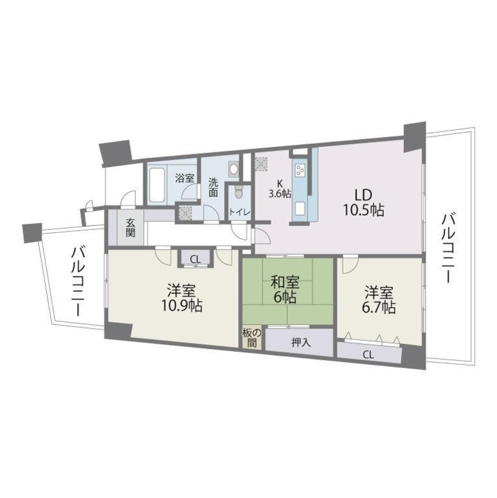 Island City INFINI GARDEN インフィニガーデン 福岡県福岡市東区香椎照葉3 (15.7万円／3LDK (和6 洋10.9 洋6.7 LDK14.1)／91.01 ...