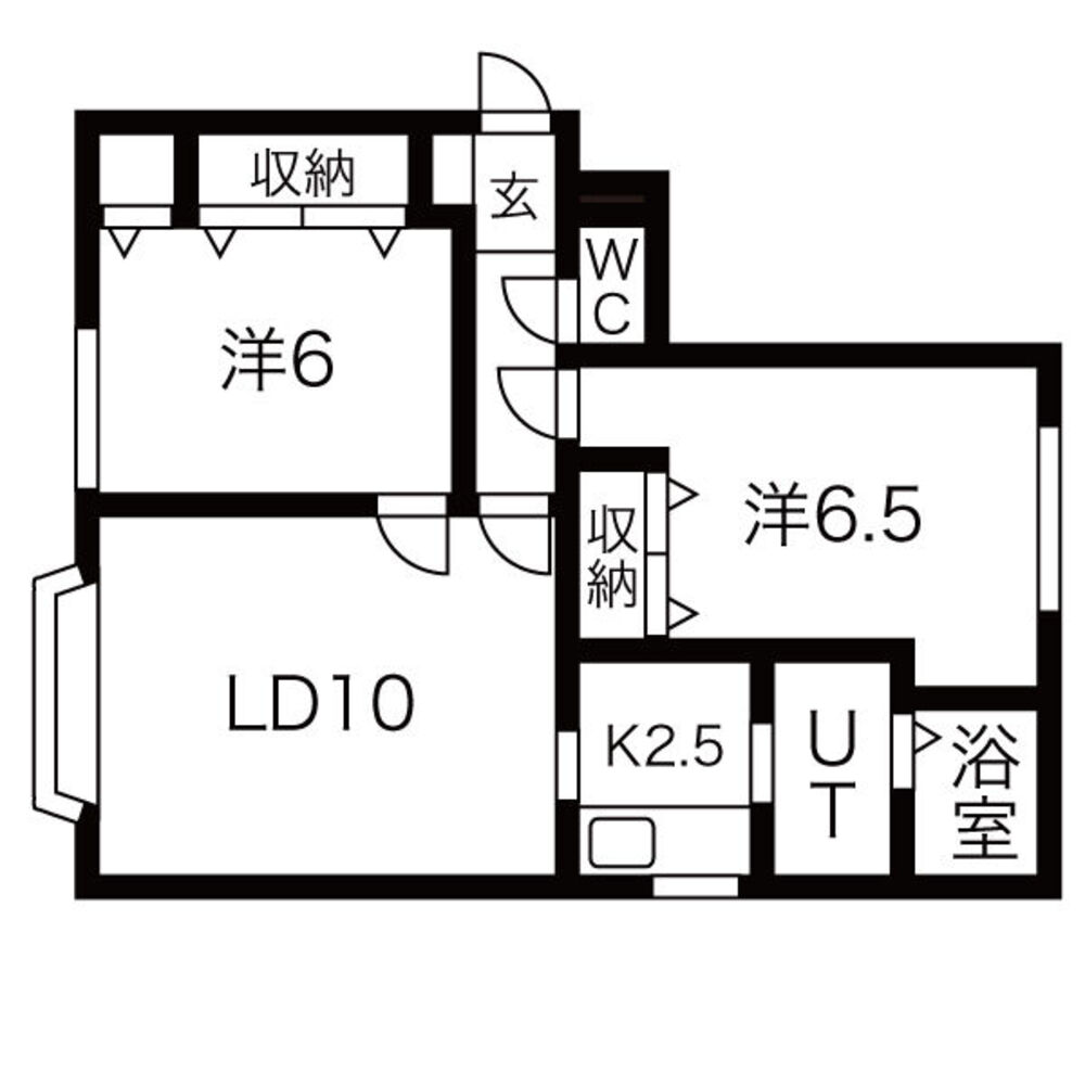 カサボニィタ 北海道札幌市東区伏古六条4 (6.5万円／2LDK (洋6.5 洋6 LD10K2.5)／53.46㎡)｜賃貸物件(賃貸マンション・アパート・一戸建て)の住宅情報・お部屋探しなら ...