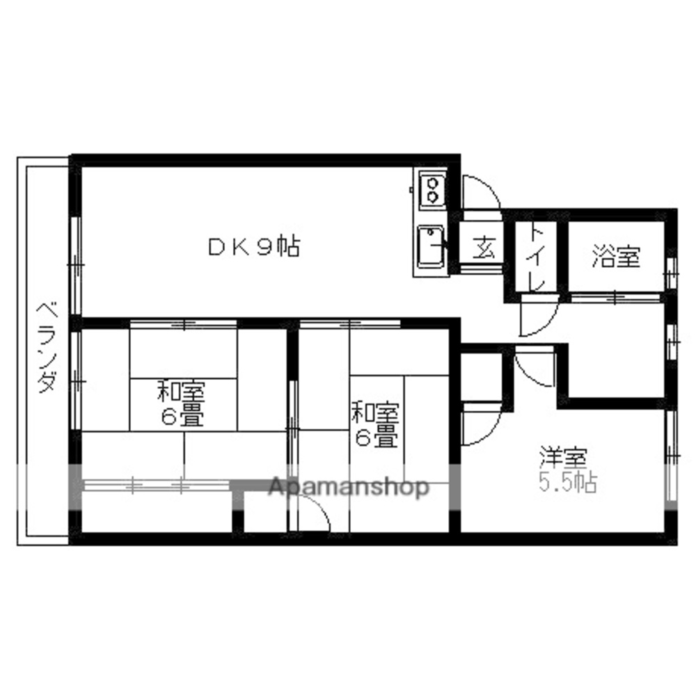 山陽本線（JR西日本） 福山駅 地上4階建て 築43年 広島県福山市新涯町1 (5.5万円／3LDK (和6 和6 洋5.5 LDK)／54.5㎡)｜賃貸物件(賃貸マンション・アパート・一戸 ...