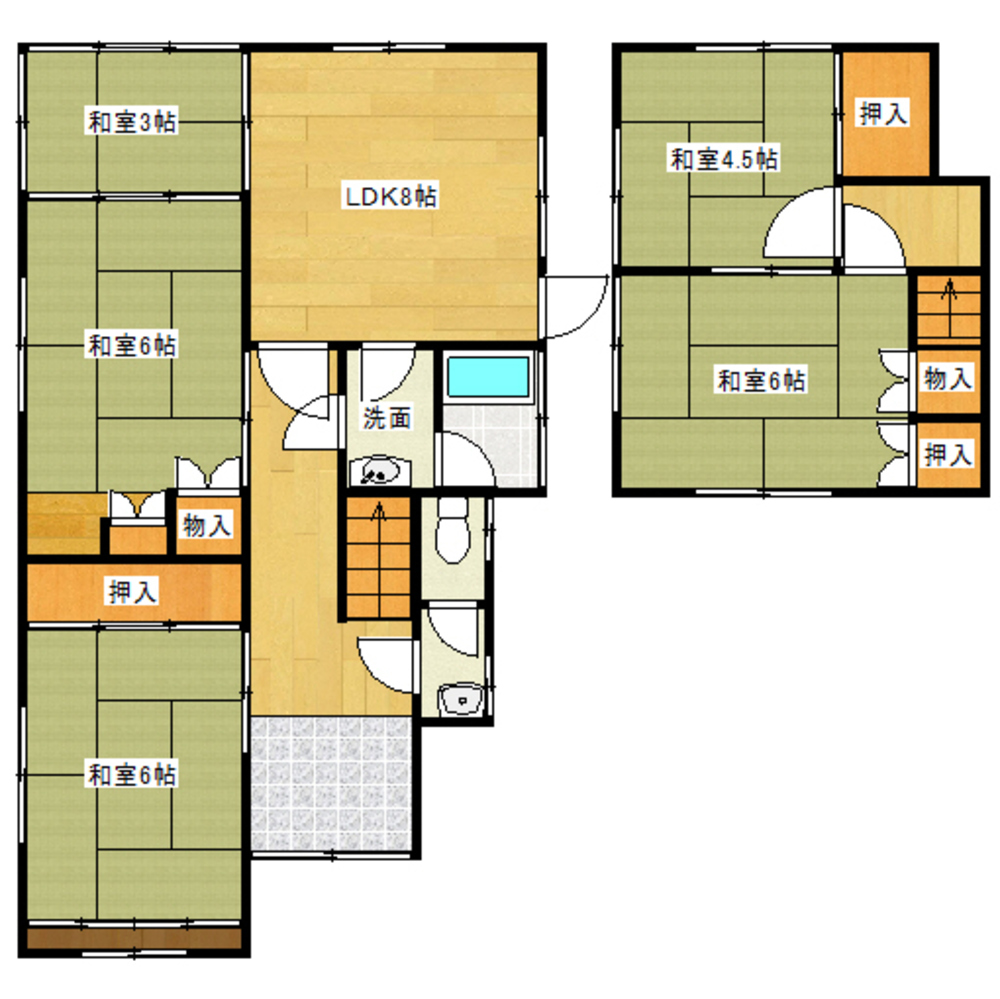 広島電鉄宮島線 東高須駅 地上2階建 築61年 広島県広島市西区己斐西町 (4.6万円／5LDK (和6 和6 和6 和4.5 和3 LDK8)／91.91㎡)｜賃貸物件(賃貸マンション ...