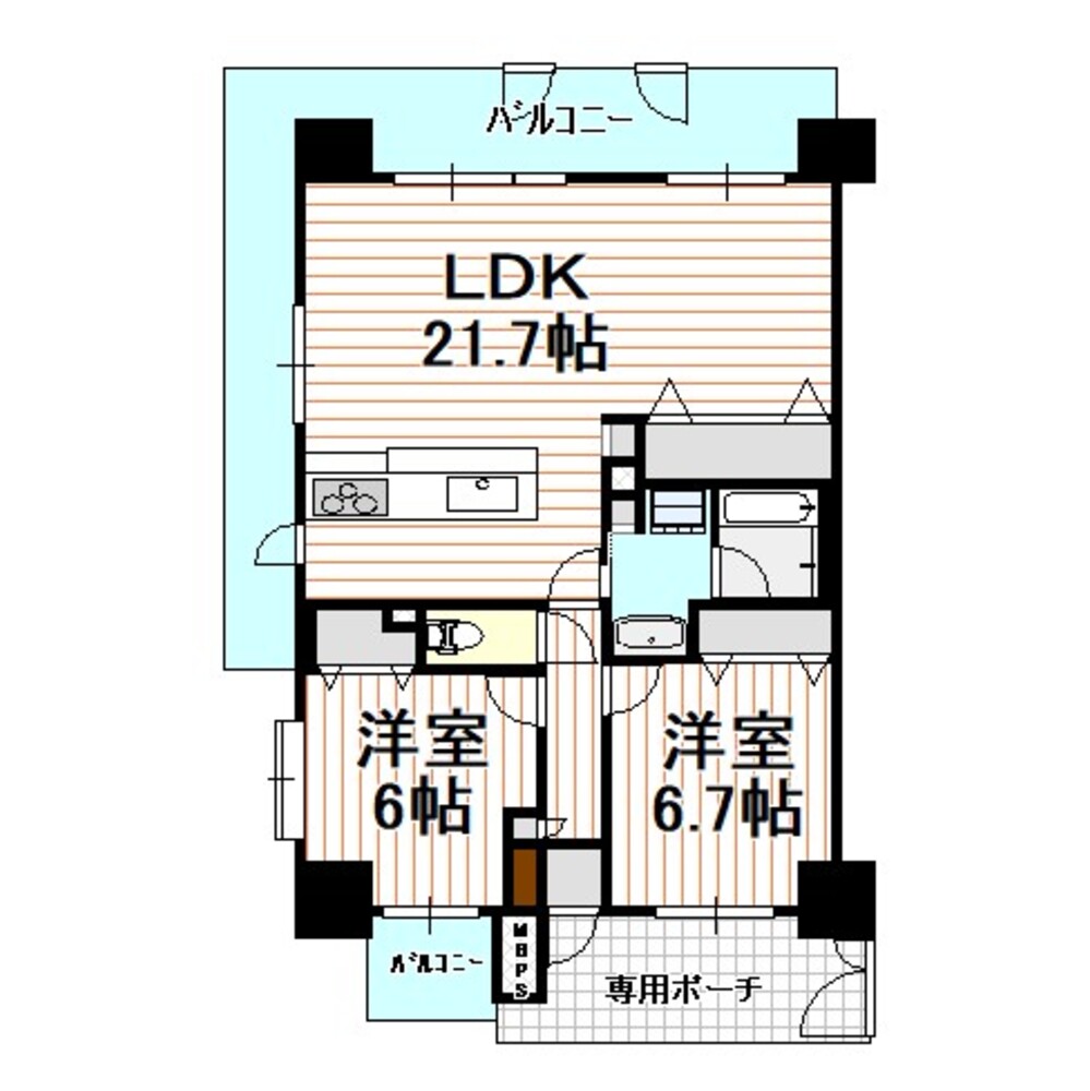 ライオンズマンション二色浜 大阪府貝塚市浦田 (8.9万円／2LDK (洋6.7 洋6 LDK21.7)／73.78㎡)｜賃貸物件(賃貸マンション・アパート・一戸建て)の住宅情報・お部屋探し ...