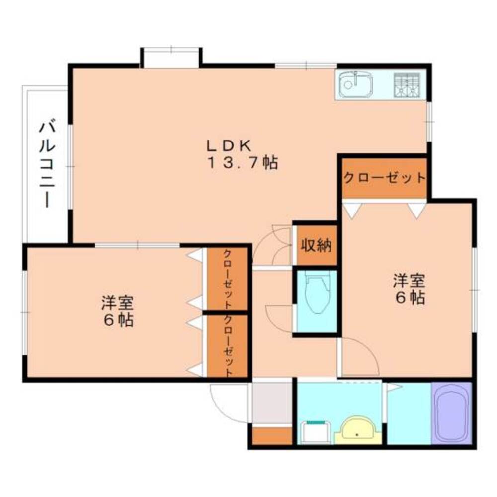ピュアハイツIIB 福岡県宗像市須恵4 (5.03万円／2LDK (洋6 洋6 LDK13.7)／58.36㎡)｜賃貸物件(賃貸マンション・アパート・一戸建て)の住宅情報・お部屋探しなら ...