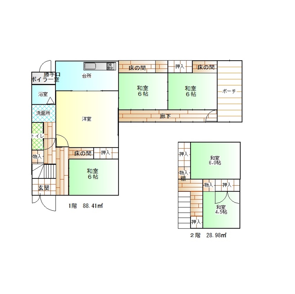 【短期限定】若宮町 5LDK 一戸建貸家 山形県酒田市若宮町2 (5.5万円／5LDK (和6 和6 和6 和6 和4.5 洋10 K5)／117.39㎡)｜賃貸物件(賃貸マンション・アパート ...