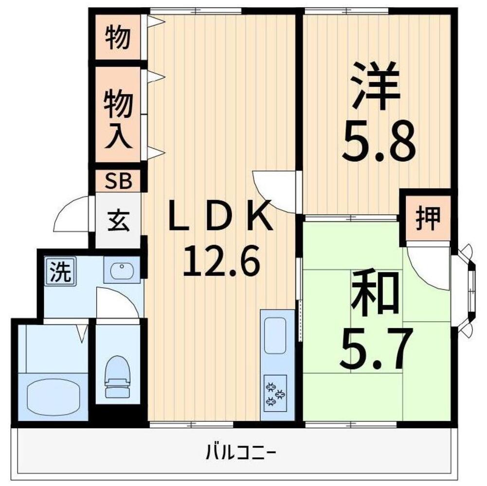 キャピタル若林 東京都葛飾区東金町2 (10.8万円／2LDK (和5.7 洋5.8 LDK12.6)／53.04㎡)｜賃貸物件(賃貸マンション・アパート・一戸建て)の住宅情報・お部屋探しなら ...