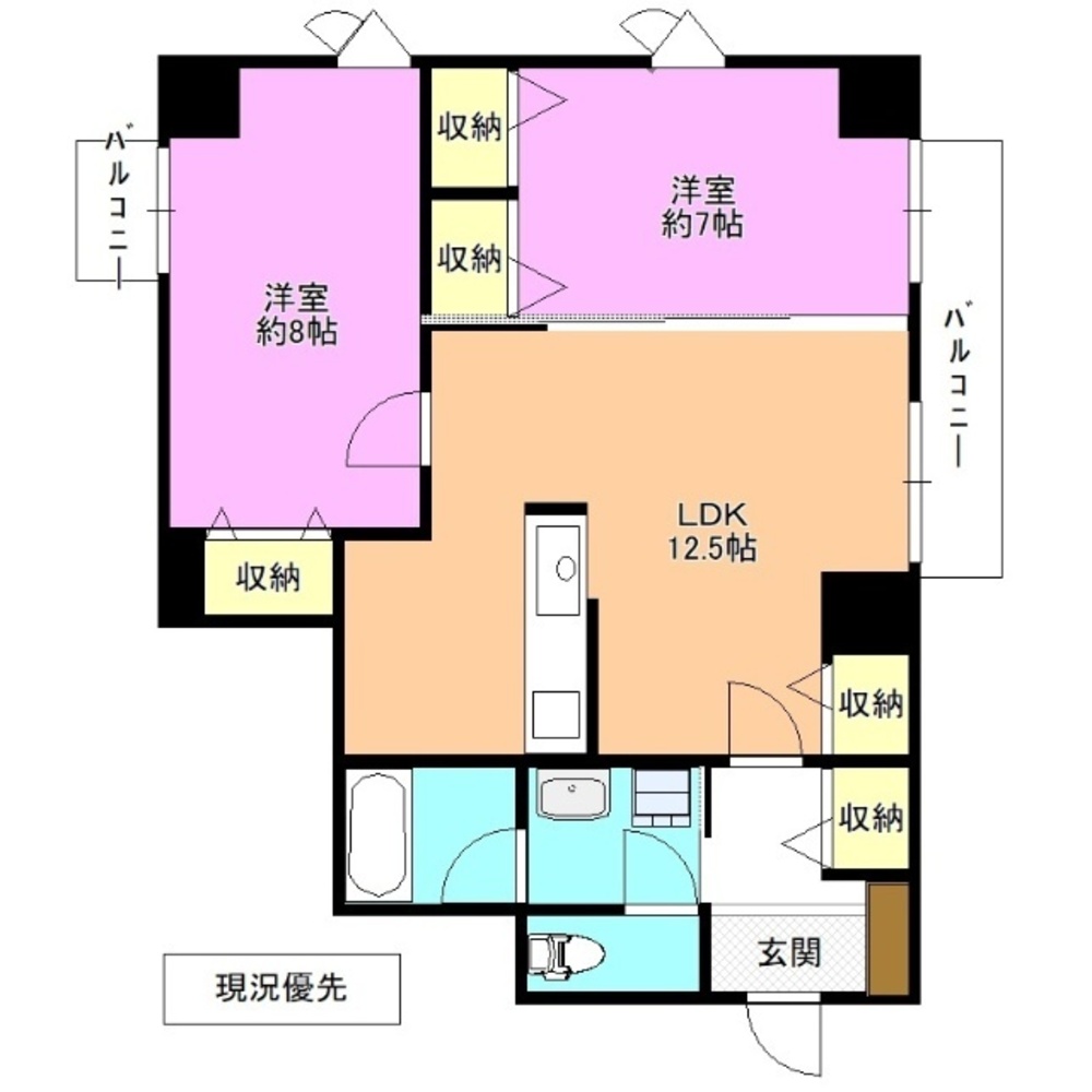 センターウイング 長野県長野市大字栗田 (10万円／2LDK (洋8 洋7 LDK12.5)／60.02㎡)｜賃貸物件(賃貸マンション・アパート・一戸建て)の住宅情報・お部屋探しならYahoo!不動産