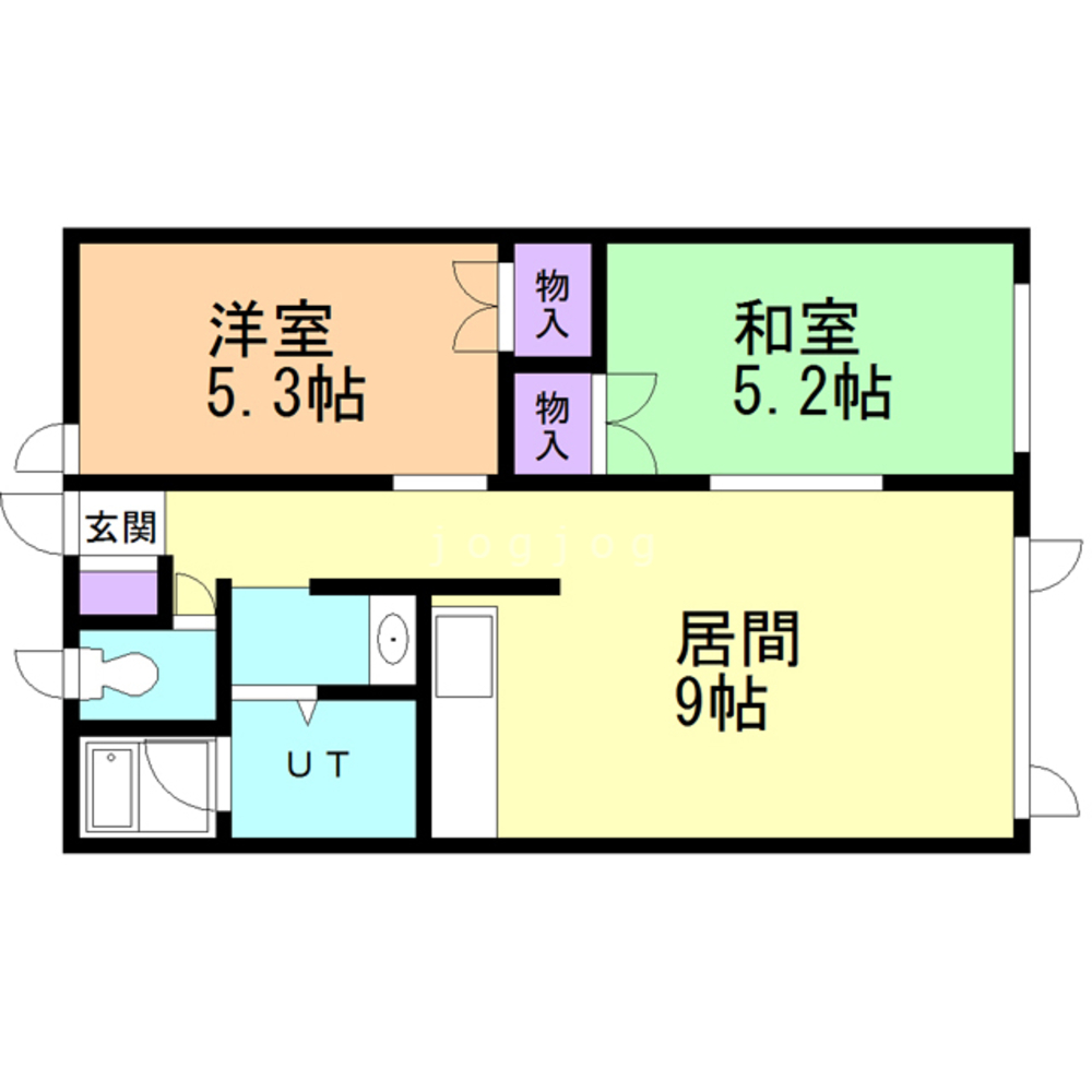 ハイツウイングA 北海道帯広市西十二条南31 (4.5万円／2DK (和5.21 洋5.35 DK9)／49.16㎡)｜賃貸物件(賃貸マンション・アパート・一戸建て)の住宅情報・お部屋探しなら ...
