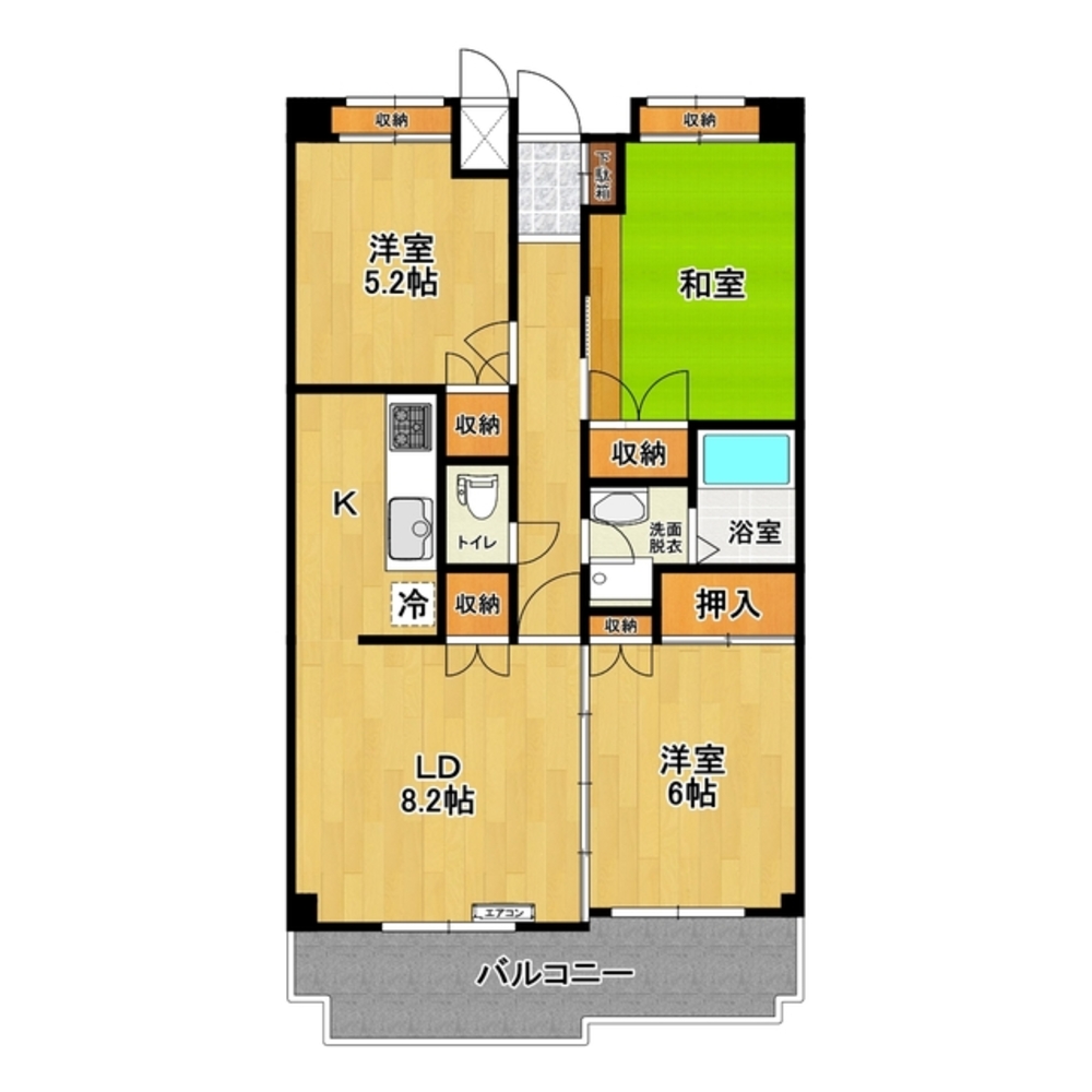 アネックス郡山 福島県郡山市虎丸町 (8.2万円／3LDK (和6 洋6 洋5.2 LD8.2)／65.98㎡)｜賃貸物件(賃貸マンション・アパート・一戸建て)の住宅情報・お部屋探しなら ...