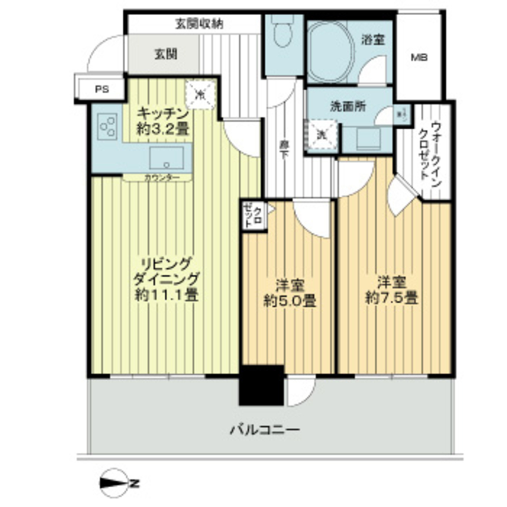 ザ・ライオンズ久留米ウェリスタワー 福岡県久留米市中央町 (14万円／2LDK (洋7.5 洋5 LDK14.3)／63.18㎡)｜賃貸物件(賃貸マンション・アパート・一戸建て)の住宅情報・お ...