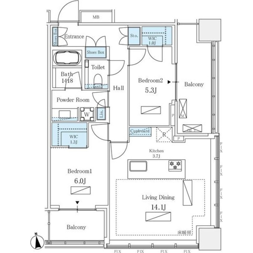 WORLD TOWER RESIDENCE 東京都港区浜松町2 (67万円／2LDK (洋6 洋5.3 LDK14.1)／70.74㎡)｜賃貸物件(賃貸マンション・アパート・一戸建て)の住宅 ...