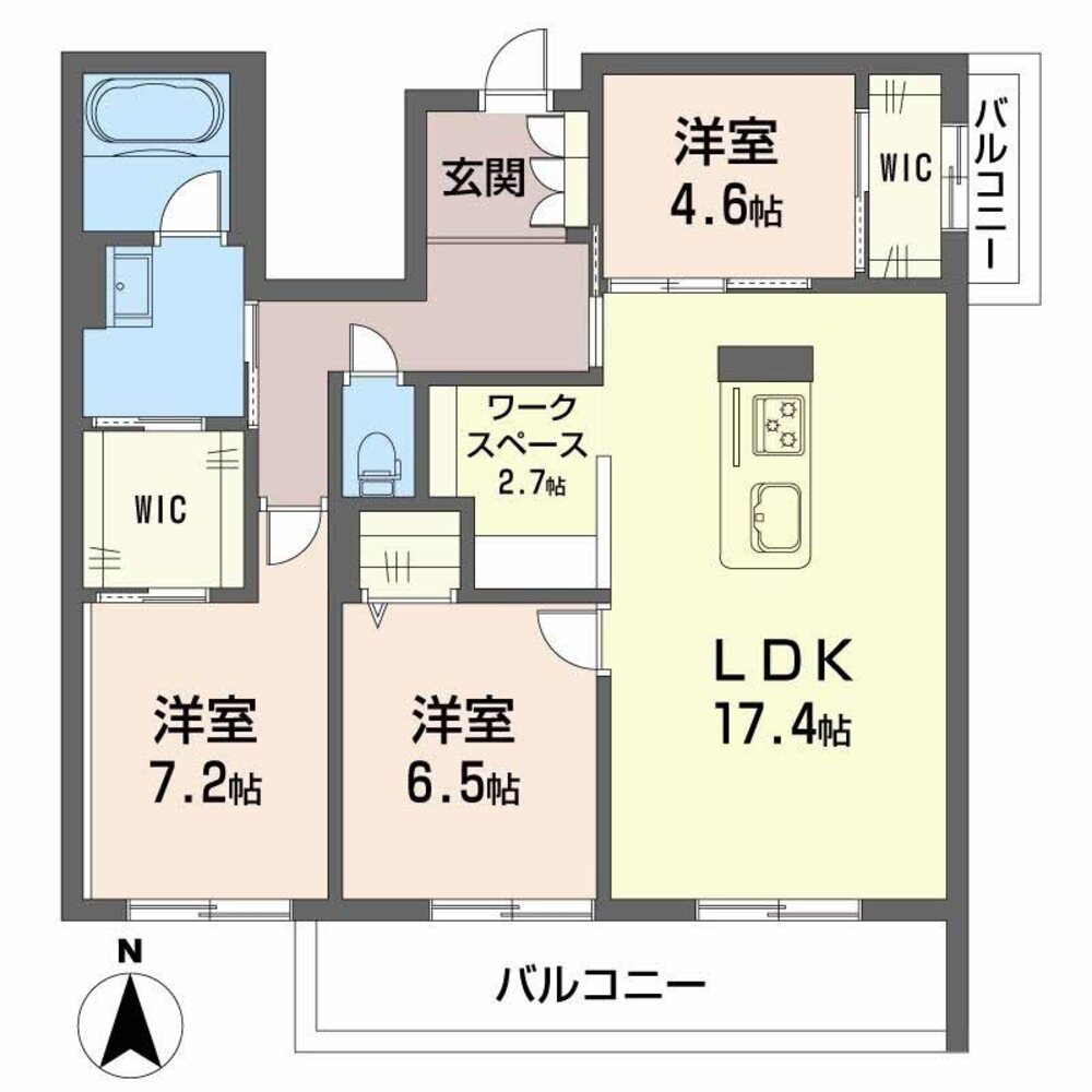 shamaison J garden 福岡県福岡市城南区鳥飼5 (22.8万円／3LDK (洋7.2 洋6.5 洋4.6 LDK17.4)／90.58㎡)｜賃貸物件(賃貸マンション・アパート ...