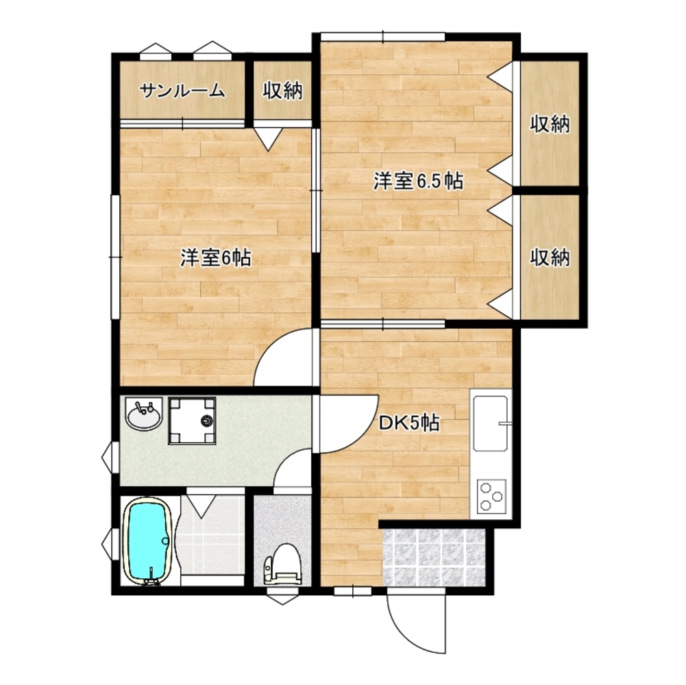ファミール緑町B102 山形県長井市緑町 (4.9万円／2DK／43.8㎡)｜賃貸物件(賃貸マンション・アパート・一戸建て)の住宅情報・お部屋探しならYahoo!不動産
