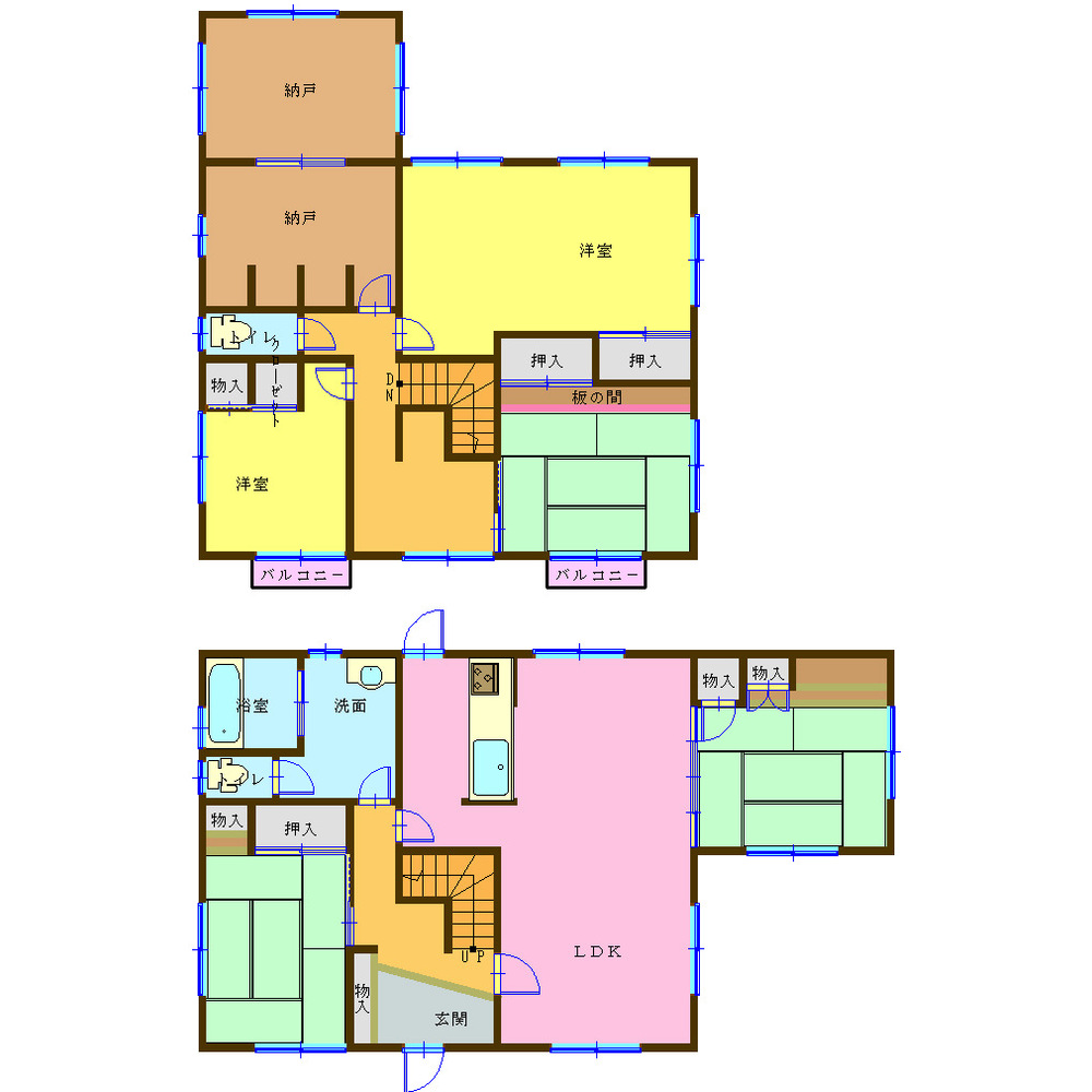 川中豊町1丁目K貸家 山口県下関市川中豊町1 (12万円／5SLDK (和12 和5 洋6 洋6 洋6 LDK14 納戸 6-6)／156.4㎡)｜賃貸物件(賃貸マンション・アパート・一戸建て ...