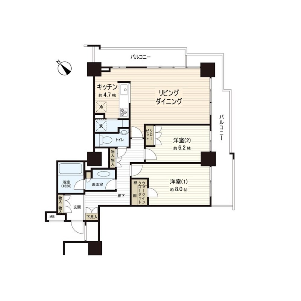 グローリオタワー横浜元町 神奈川県横浜市中区山下町 (29万円／2LDK／81㎡)｜賃貸物件(賃貸マンション・アパート・一戸建て)の住宅情報・お部屋探しならYahoo!不動産