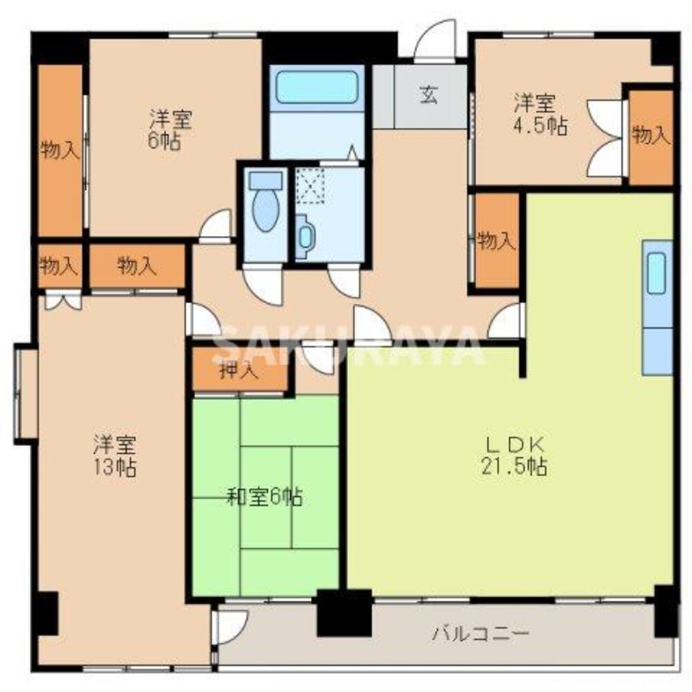 ニュートン・ヴィレッジ 栃木県足利市本城3 (7.98万円／4LDK (和6 洋13 洋6 洋4.5 LDK21.5)／116.07㎡)｜賃貸物件(賃貸マンション・アパート・一戸建て)の住宅 ...