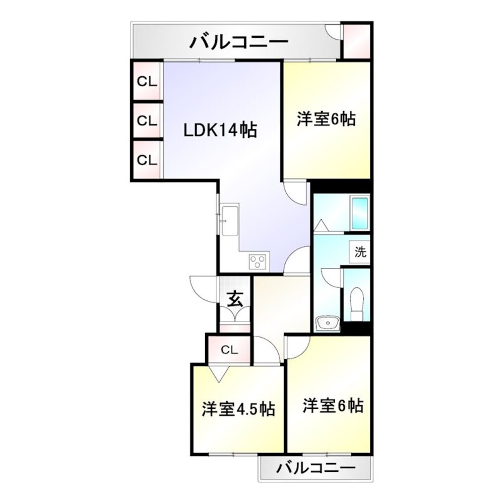 リヴィエール足原 福岡県北九州市小倉北区足原2 (7万円／3LDK／68.66㎡)｜賃貸物件(賃貸マンション・アパート・一戸建て)の住宅情報・お部屋探しならYahoo!不動産