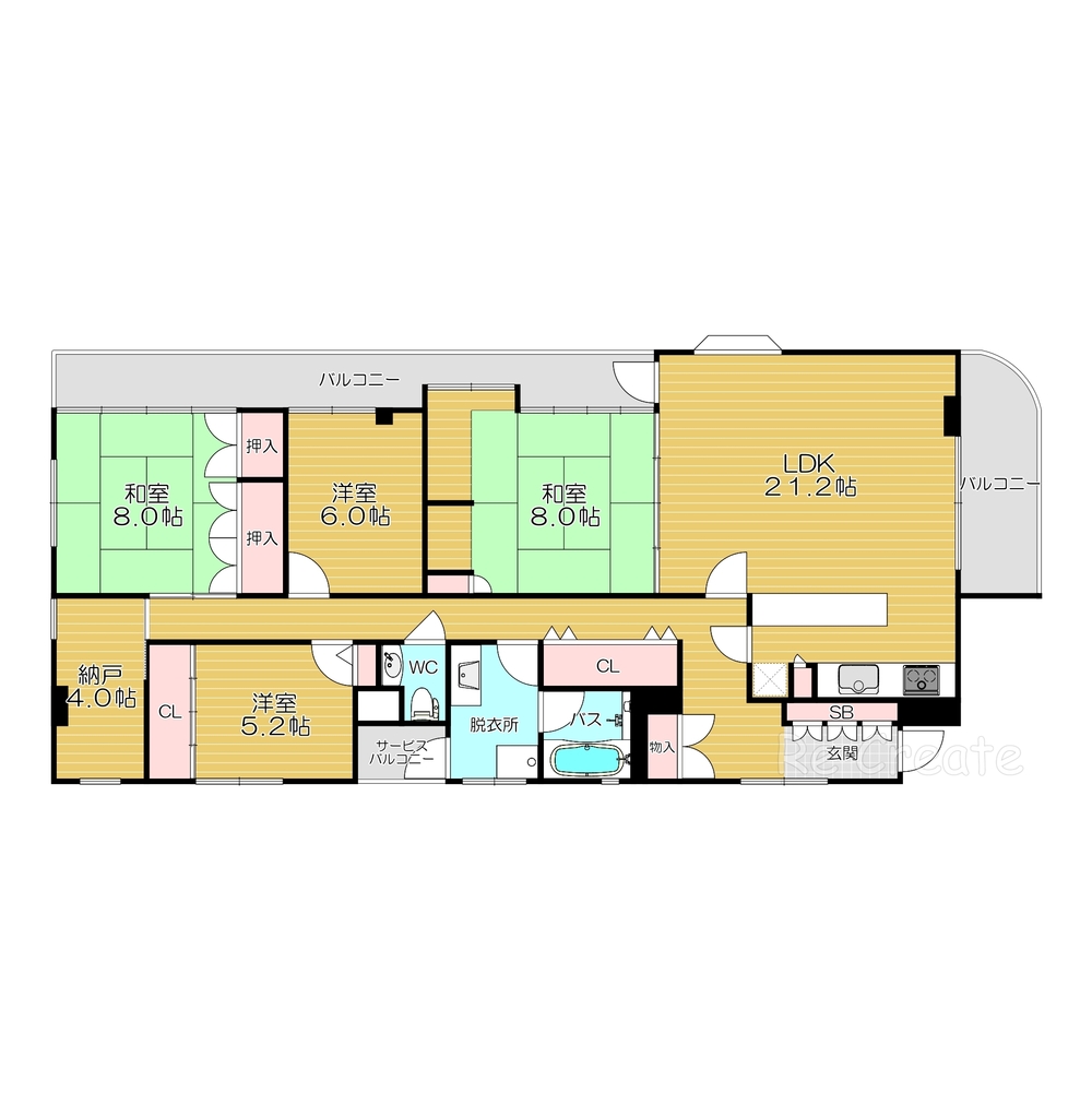 OsakaMetro谷町線 谷町六丁目駅 6階建 築37年 大阪府大阪市天王寺区清水谷町 (22万円／4SLDK (和8 和8 洋6 洋5.2 LDK21.2 納戸 4)／140㎡)｜賃貸物件 ...