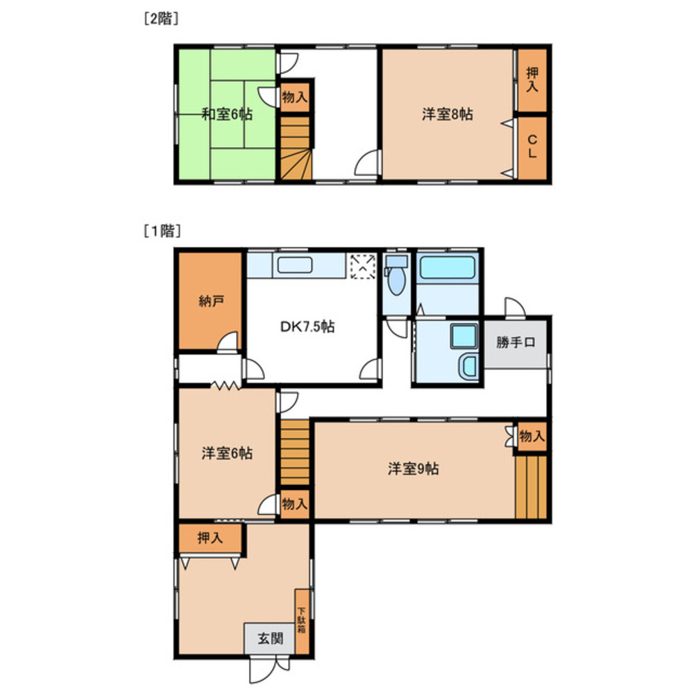 仁井令町貸家 山口県防府市仁井令町 (6万円／4SDK (和6 洋9 洋8 洋6 DK7.5)／139.07㎡)｜賃貸物件(賃貸マンション・アパート・一戸建て)の住宅情報・お部屋探しなら ...