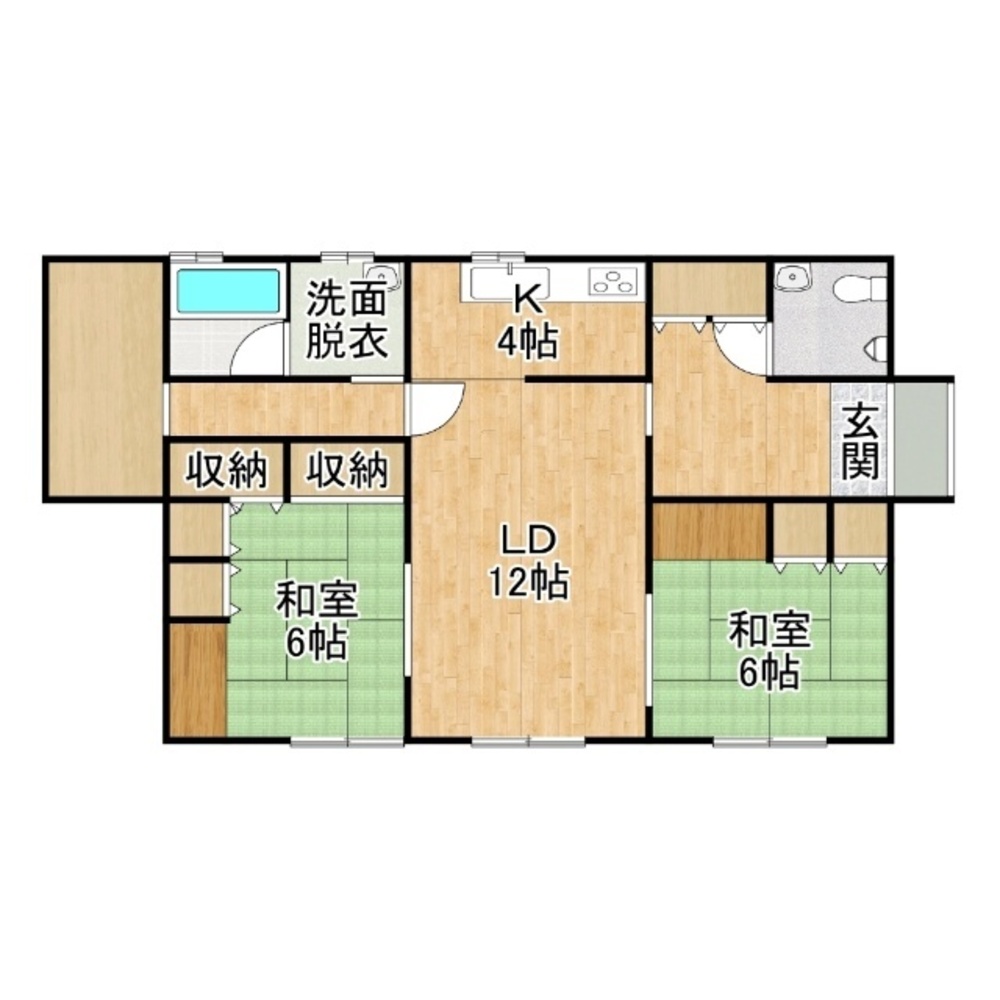 一戸平屋建(川西町東1線) 北海道帯広市川西町東1線 (5万円／2LDK (和6 和6 LD12K4)／80.19㎡)｜賃貸物件(賃貸マンション・アパート・一戸建て)の住宅情報・お部屋探しなら ...