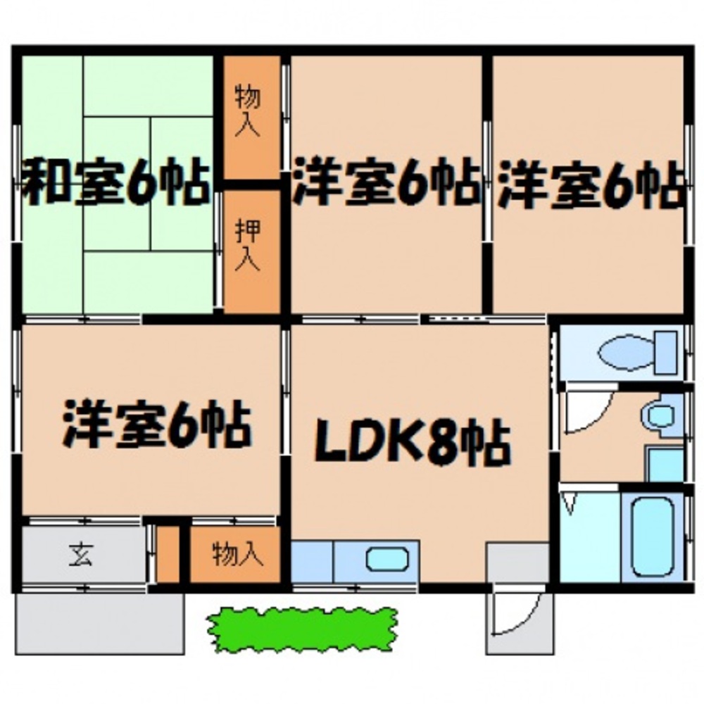 山陽本線（JR西日本） 海田市駅 平屋建て 築45年 広島県広島市安芸区船越3 (5.5万円／4LDK (和6 洋6 洋6 洋6 LDK8.0)／64.8㎡)｜賃貸物件(賃貸マンション ...