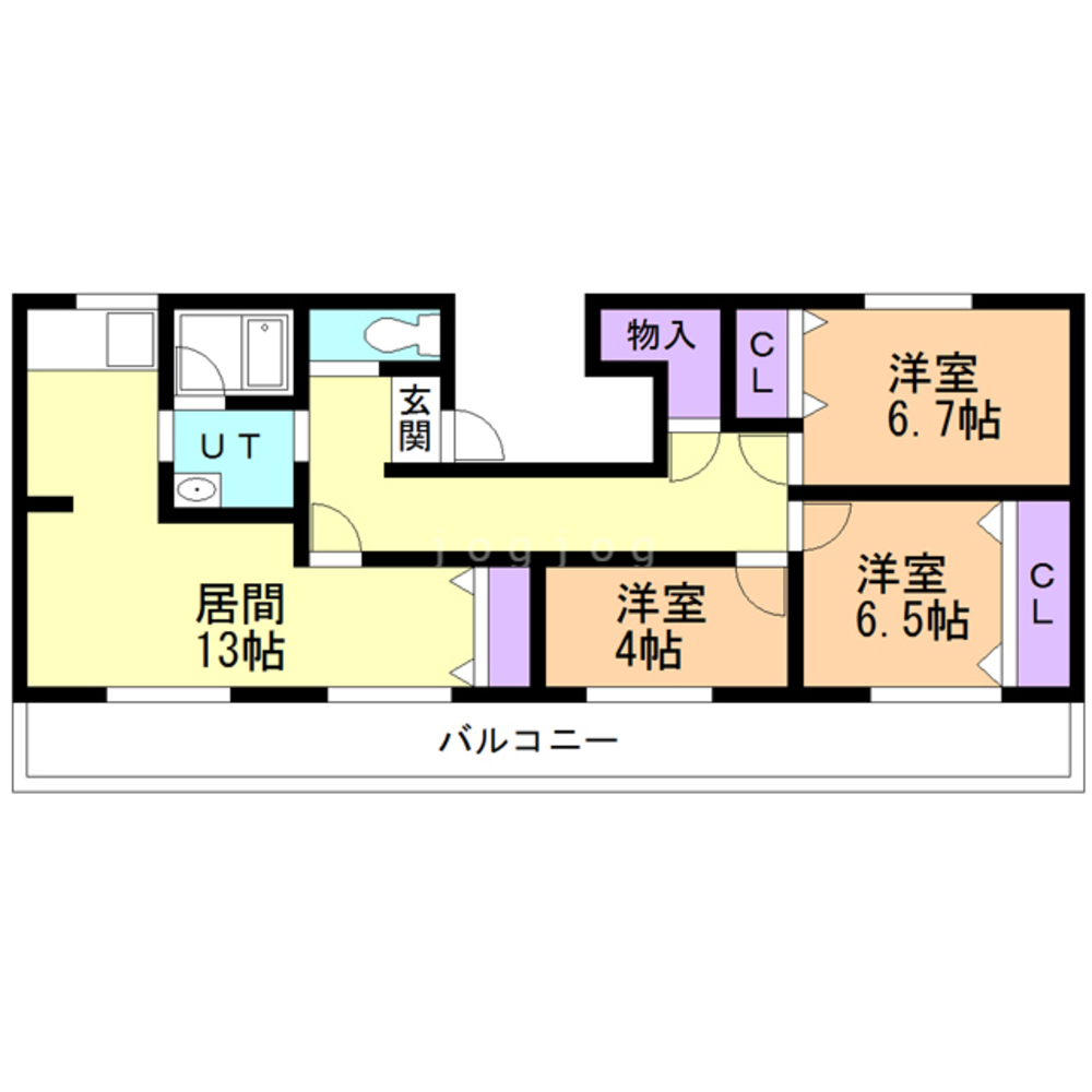 PeaceーRoom B 北海道恵庭市和光町3 (5.8万円／3LDK (洋6.7 洋6.5 洋4 LDK13)／71㎡)｜賃貸物件(賃貸マンション・アパート・一戸建て)の住宅情報・お部屋探し ...