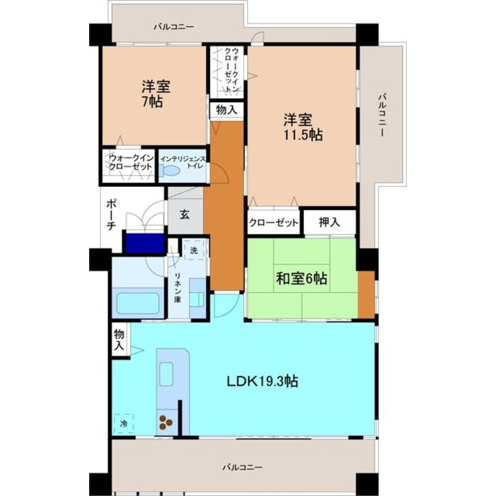 みやび・る金沢 石川県金沢市本町1 (20万円／3LDK (和6 洋11.5 洋7 LDK19.3)／99.91㎡)｜賃貸物件(賃貸マンション・アパート・一戸建て)の住宅情報・お部屋探しなら ...
