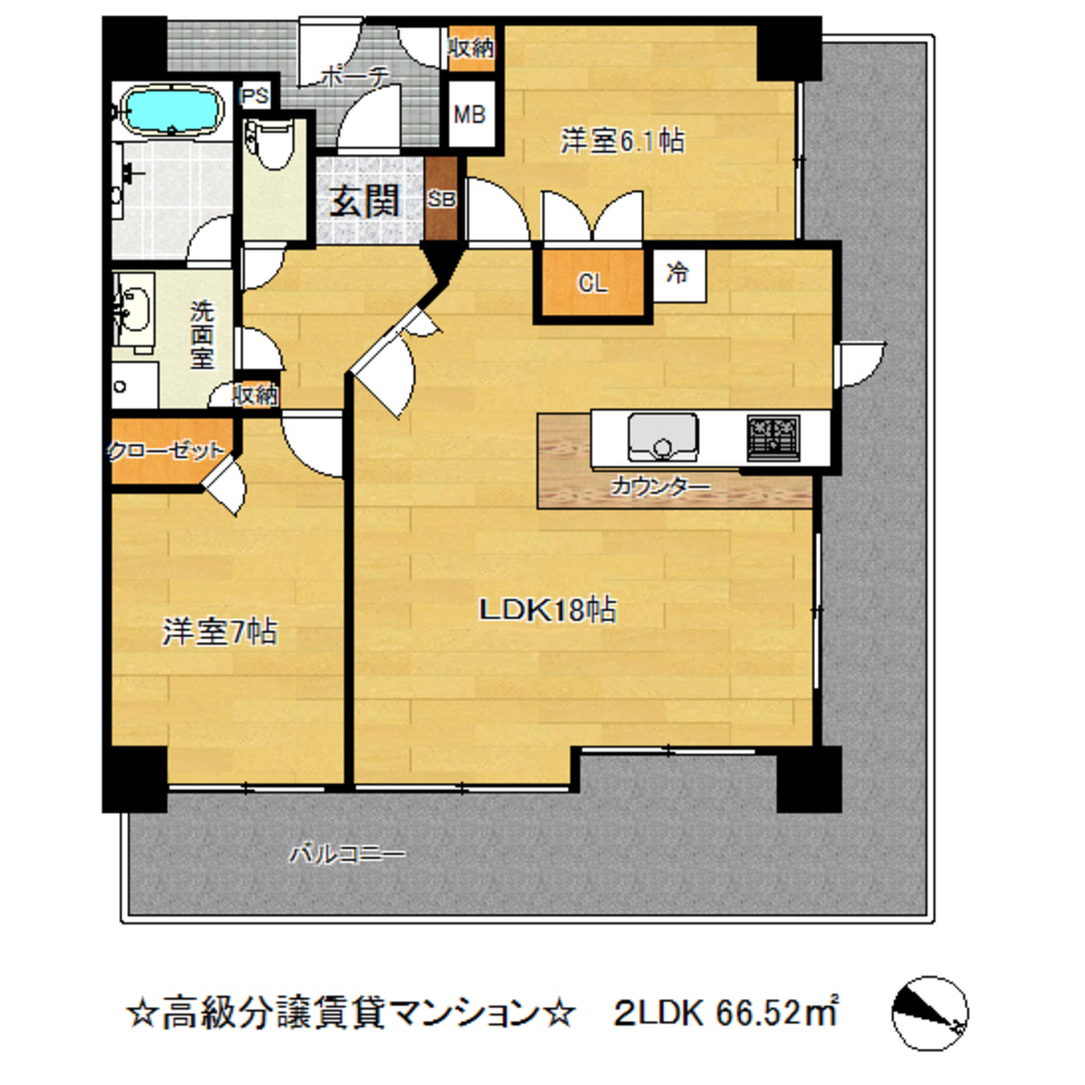 ハーティネストアロード中山手 兵庫県神戸市中央区中山手通3 (20万円／2LDK (洋7 洋6.1 LDK21.5)／66.52㎡)｜賃貸物件(賃貸マンション・アパート・一戸建て)の住宅情報 ...