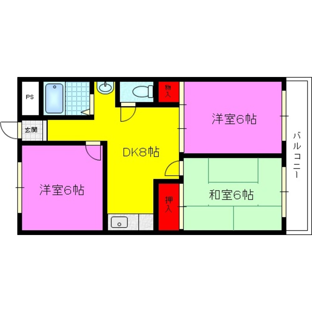 高山ハイツ 大阪府東大阪市新庄1 (5.4万円／3DK (和6 洋6 洋6 DK8)／53.46㎡)｜賃貸物件(賃貸マンション・アパート・一戸建て)の住宅情報・お部屋探しならYahoo!不動産
