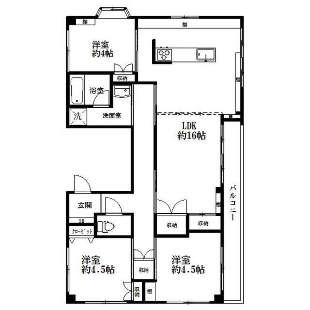 ハイム斎藤 東京都足立区竹の塚1 (12.5万円／3LDK (洋4.5 洋4.5 洋4 LDK16)／71.46㎡)｜賃貸物件(賃貸マンション・アパート・一戸建て)の住宅情報・お部屋探しなら ...