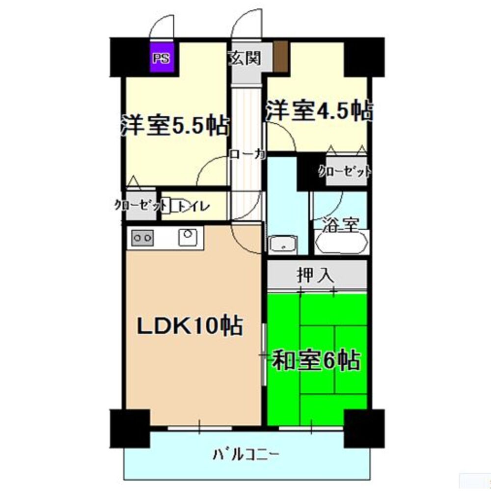 ライオンズマンション福山参番館 広島県福山市草戸町2 (7万円／3LDK／60㎡)｜賃貸物件(賃貸マンション・アパート・一戸建て)の住宅情報・お部屋探しならYahoo!不動産