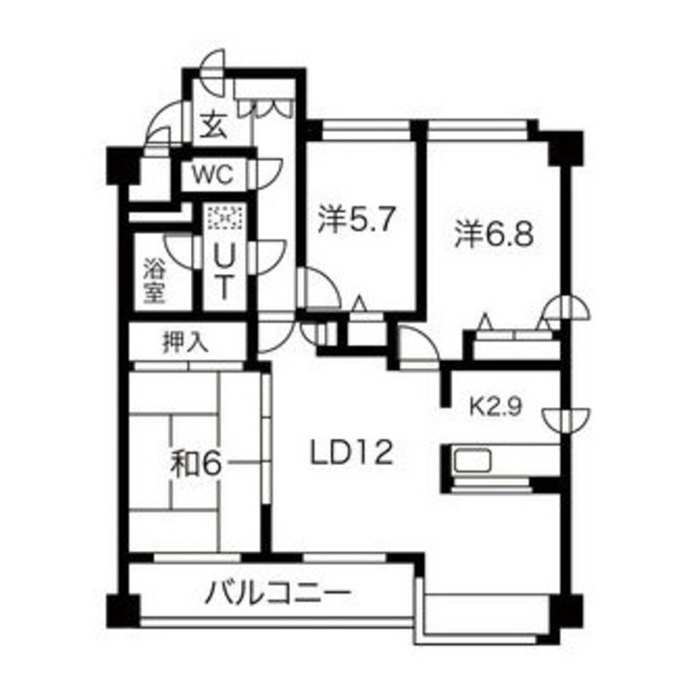 アスティオン上野幌 北海道札幌市厚別区上野幌一条2 (7.6万円／3LDK (和6 洋6.8 洋5.7 LDK14.9)／68.15㎡)｜賃貸物件(賃貸マンション・アパート・一戸建て)の住宅 ...