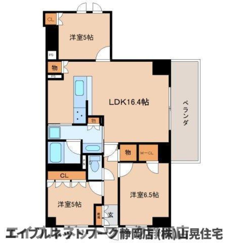 東海道本線（JR東海） 静岡駅 地上19階建て 築1年未満 静岡県静岡市葵区常磐町2 (21.4万円／3LDK (洋6.5 洋5 洋5 LDK16.4)／75.04㎡)｜賃貸物件(賃貸 ...