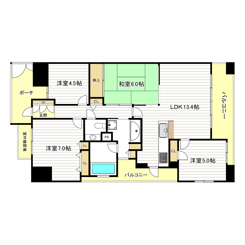 アーデンタワー新町 大阪府大阪市西区新町2 (22.5万円／4LDK (和6 洋7 洋5 洋4.5 LDK13.4)／80.2㎡)｜賃貸物件(賃貸マンション・アパート・一戸建て)の住宅情報・お ...